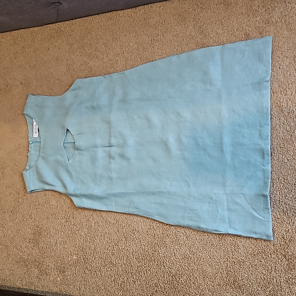 Hevron Linen Dress - Gem